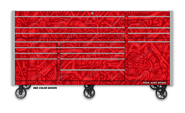 Graffiti Camo Red Toolbox Wrap - PickandStick.com