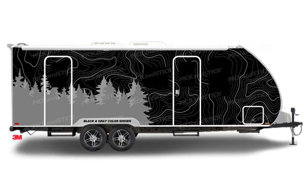 Topographic Map with Trees RV Wrap - PickandStick.com
