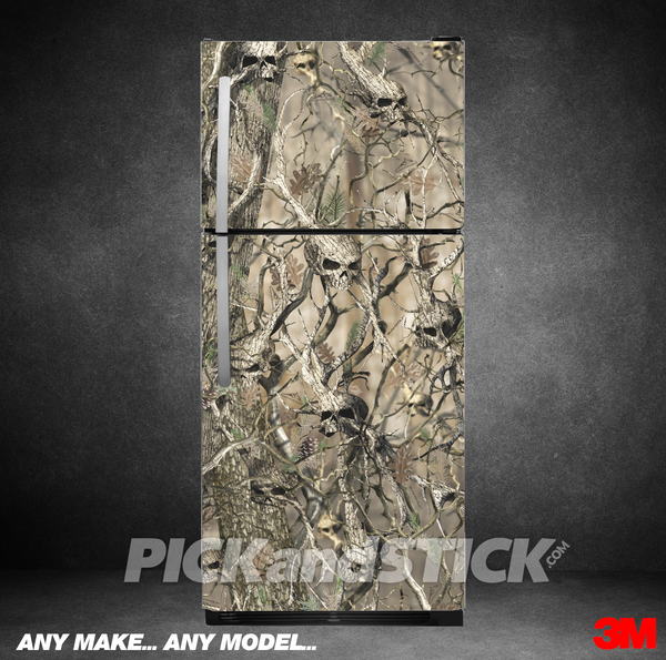 Obliteration Skull Camo Refrigerator Wrap - PickandStick.com